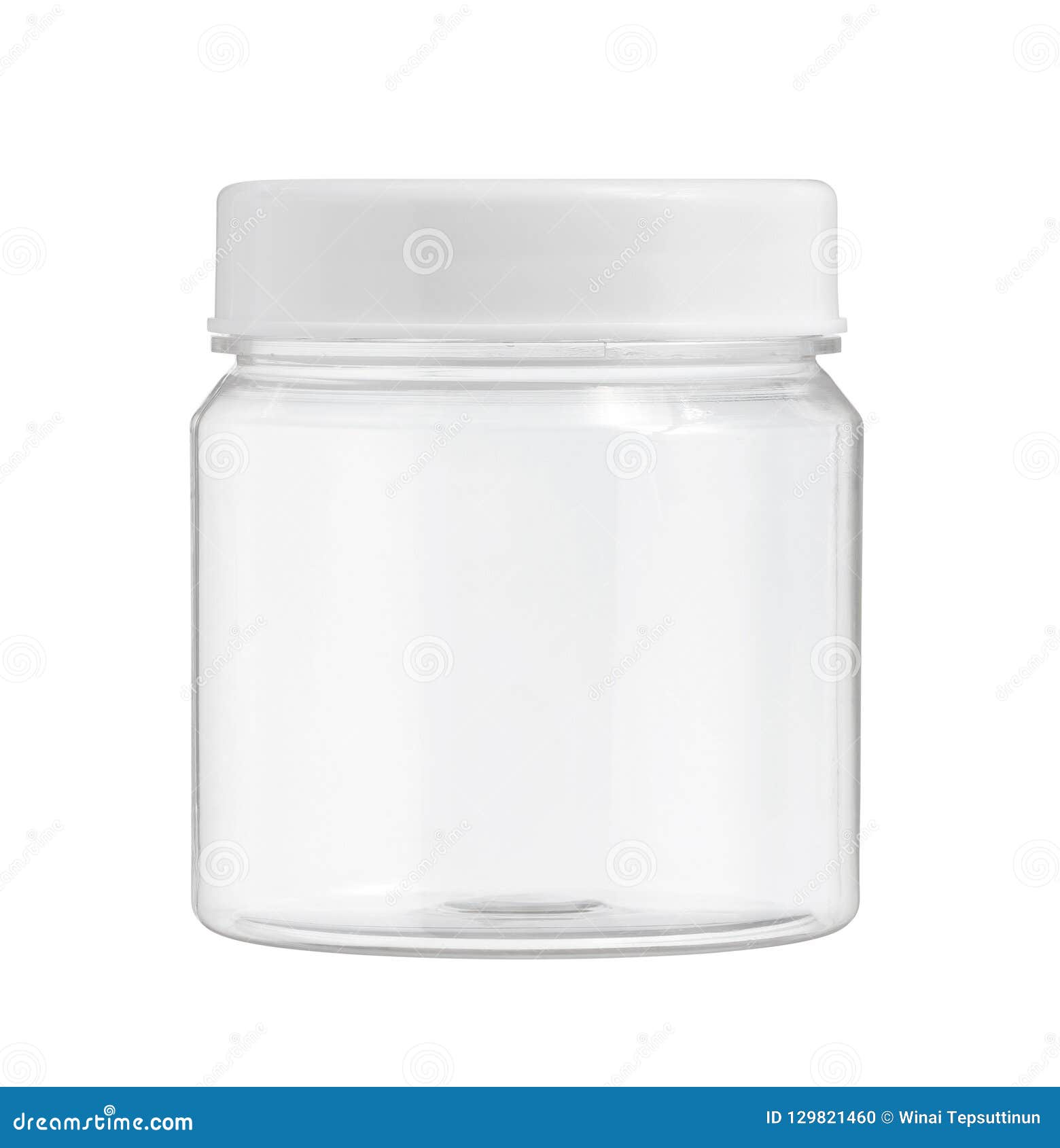 Plastic jar with white cap stock photo. Image of container - 129821460