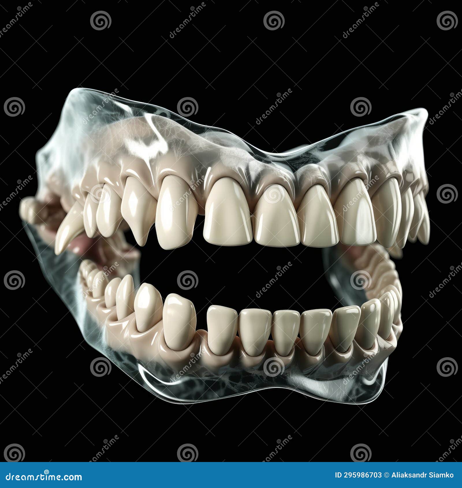 A Plastic Jaw with Teeth and Gums Stock Illustration - Illustration of ...
