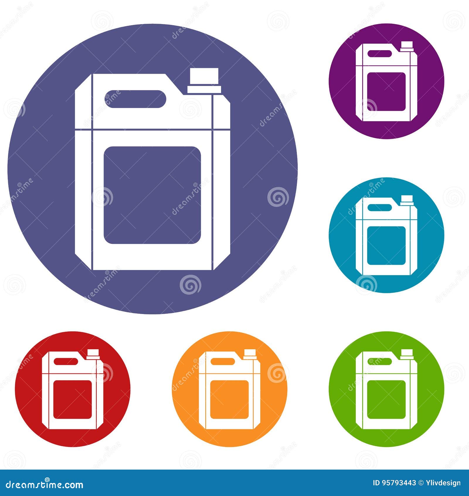 Plastic Jerry Can Icons Set Stock Vector - Illustration of object ...