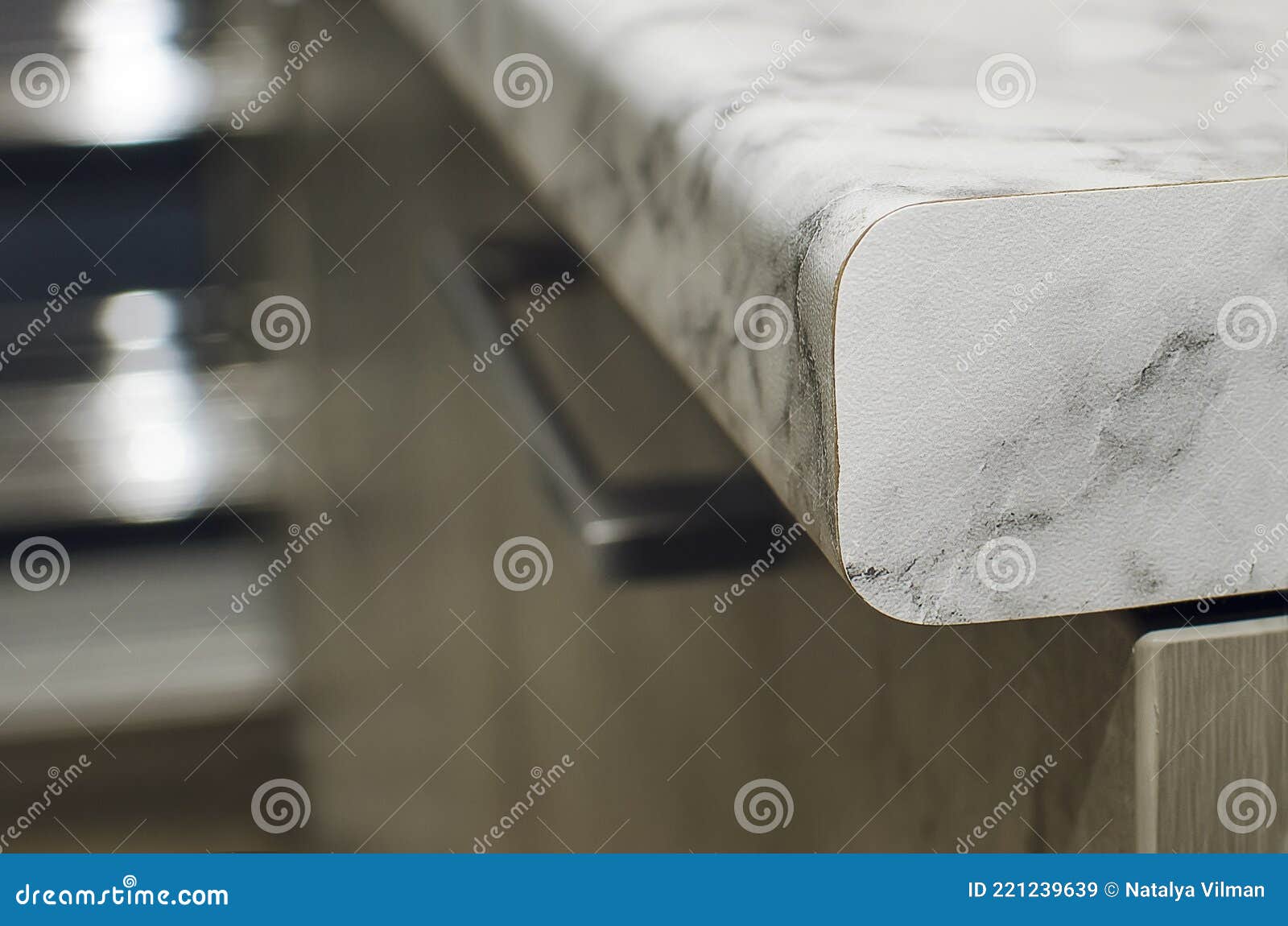 Plastic Kitchen Countertop Edge, Close-up Stock Image - Image of ...