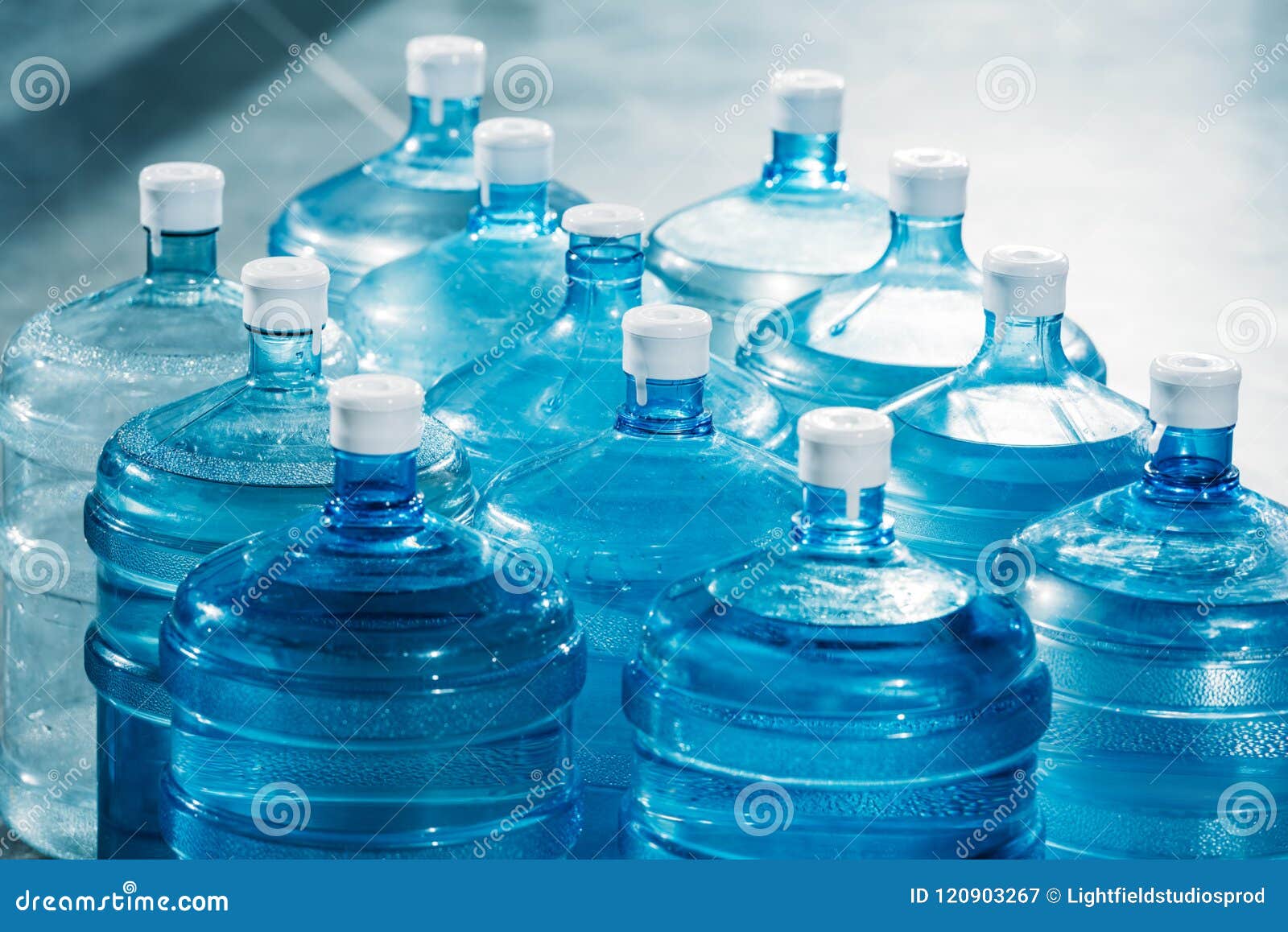 Plastic Large Blue Water Bottles Stock Image - Image of fresh, copy ...