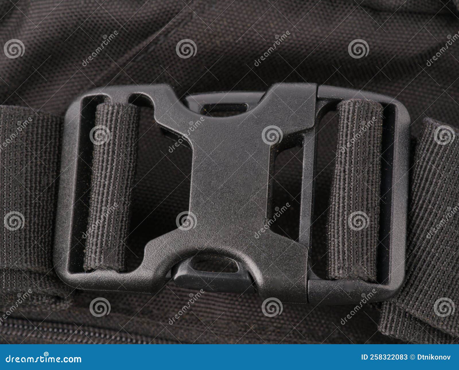 The Plastic Latch on the Bag is Black. Closeup Stock Image - Image of ...