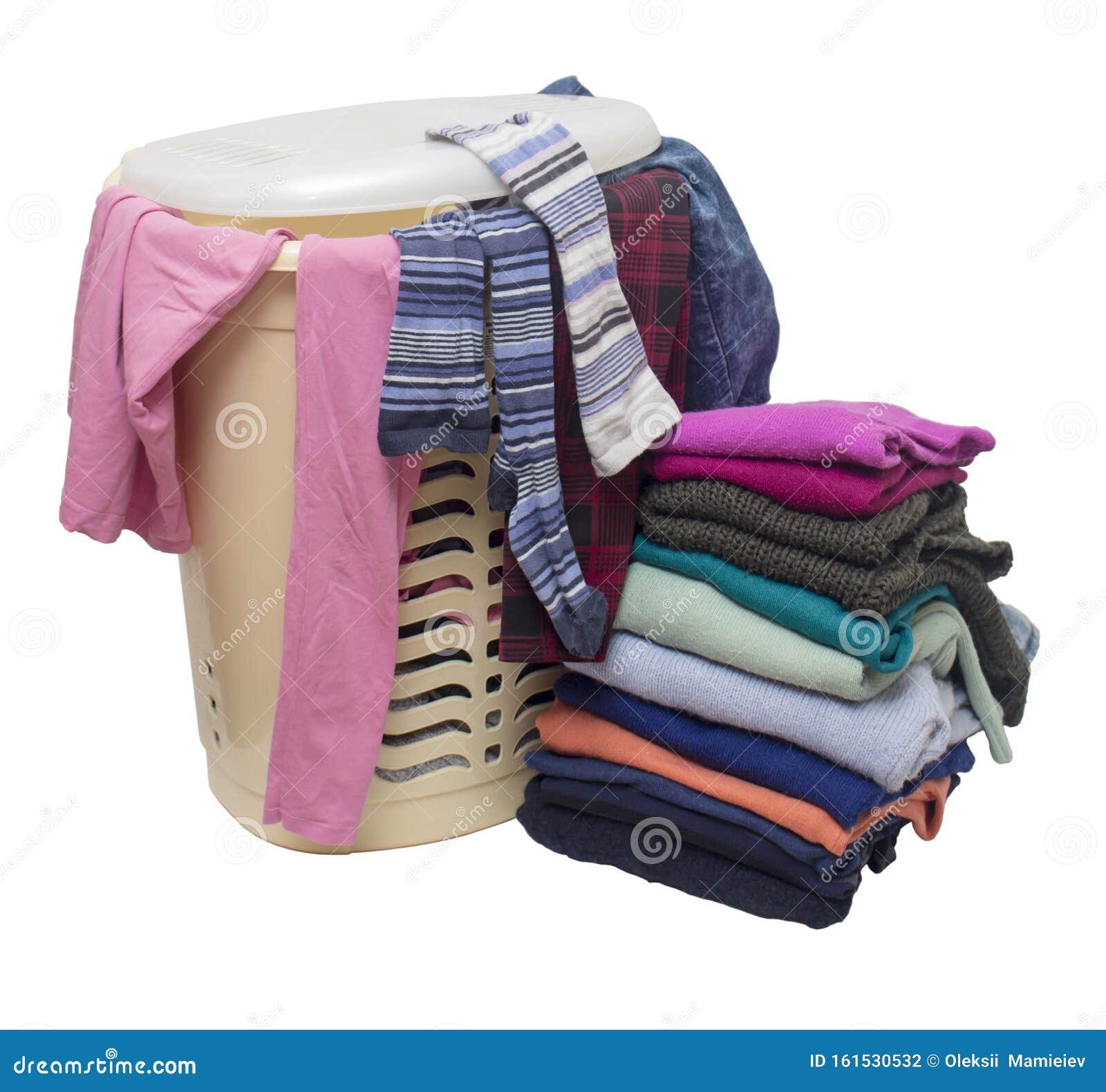 Plastic Laundry Basket, from Under the Cover of Which You Can See ...