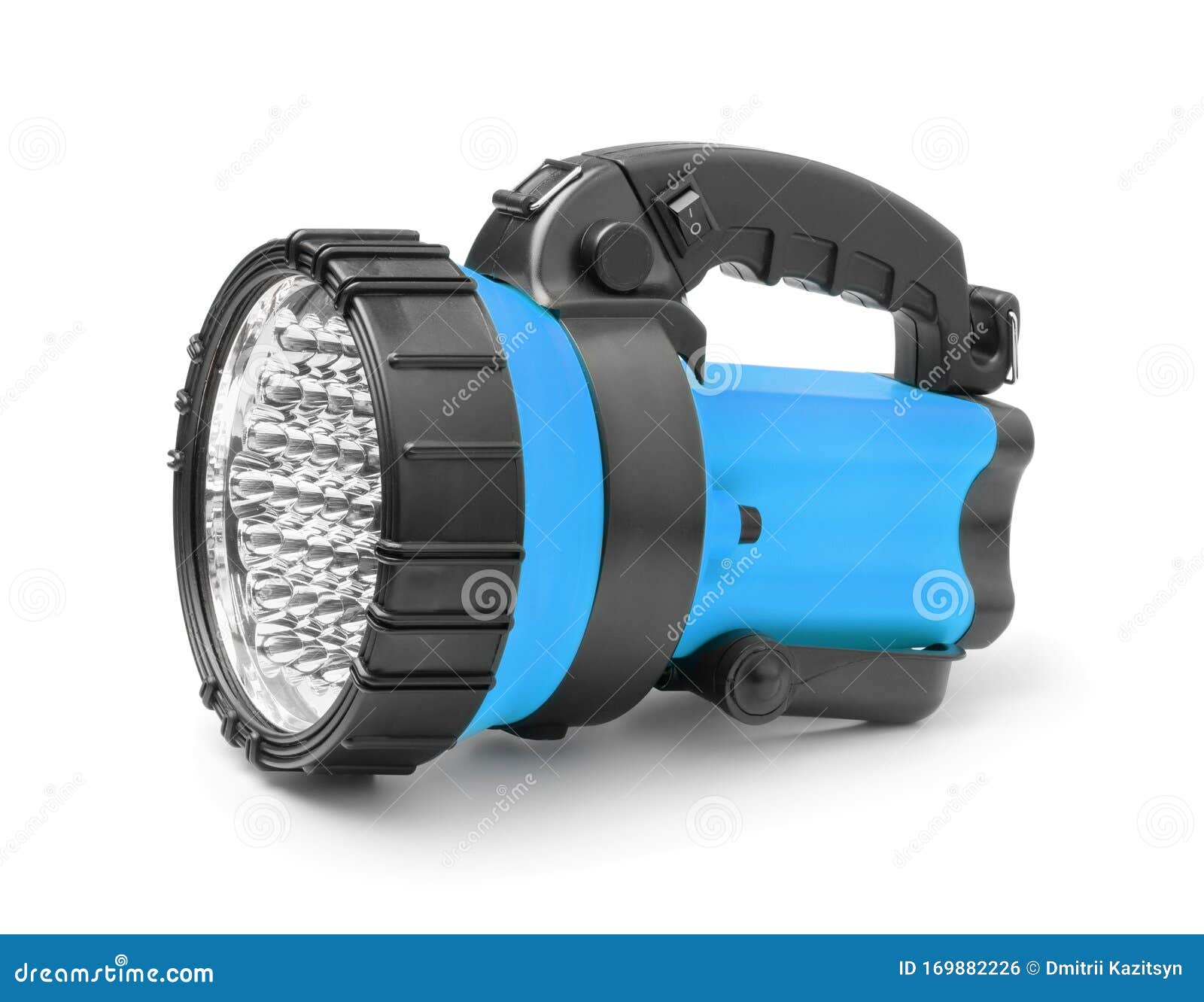 Plastic Led Flashlight Isolated on White Stock Photo - Image of dark ...