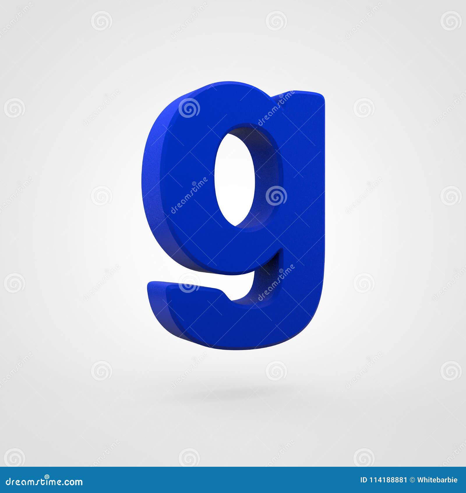 Plastic Blue Letter G Lowercase Isolated on White Background. Stock ...