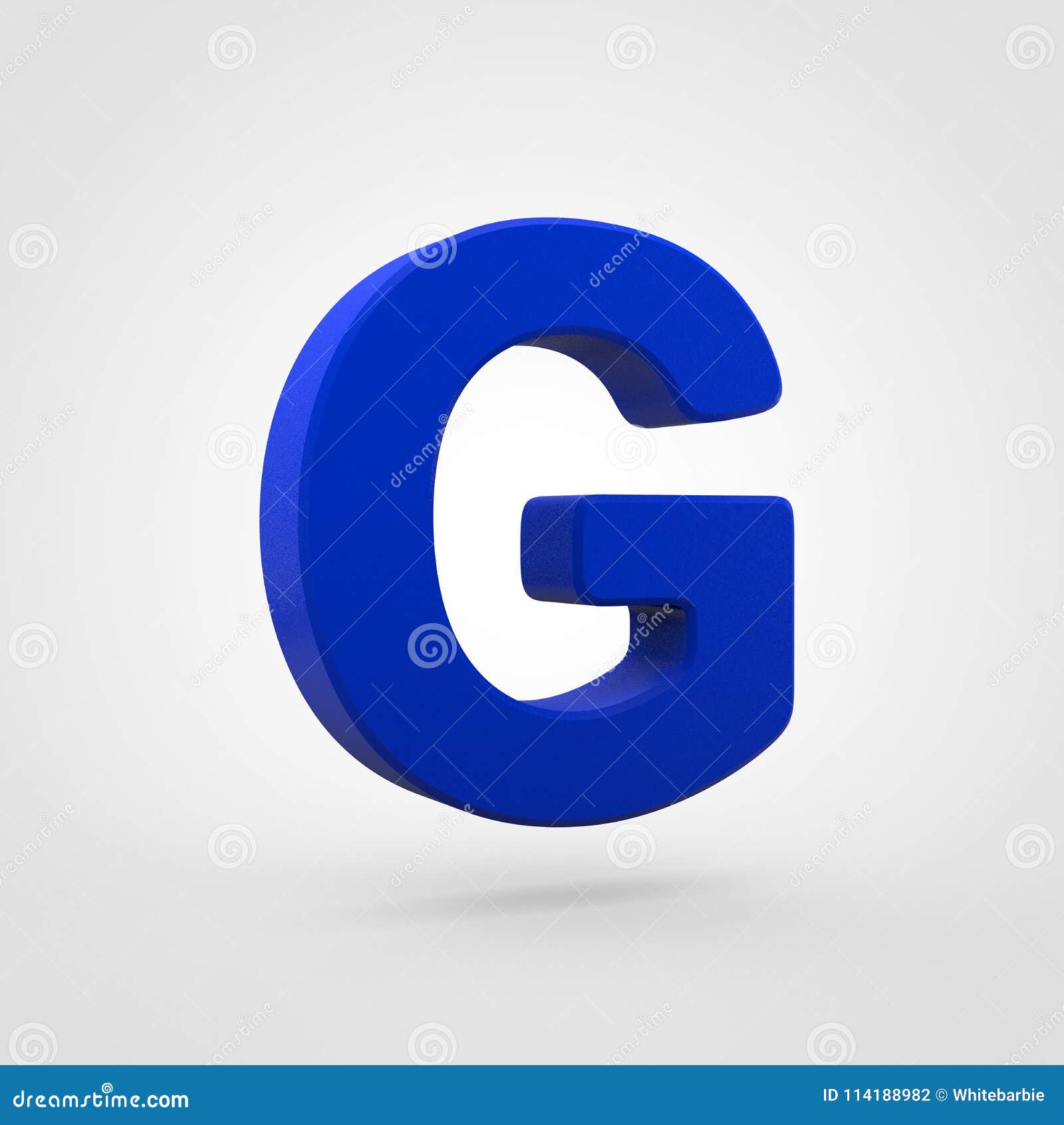 Plastic Blue Letter G Uppercase Isolated on White Background. Stock ...