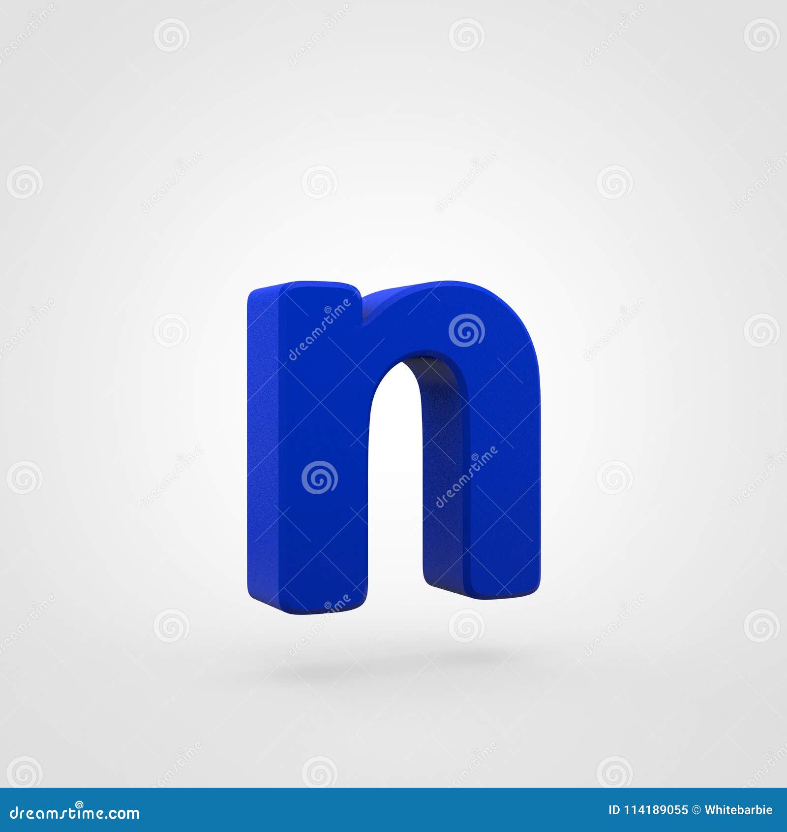 Plastic Blue Letter N Lowercase Isolated on White Background. Stock ...