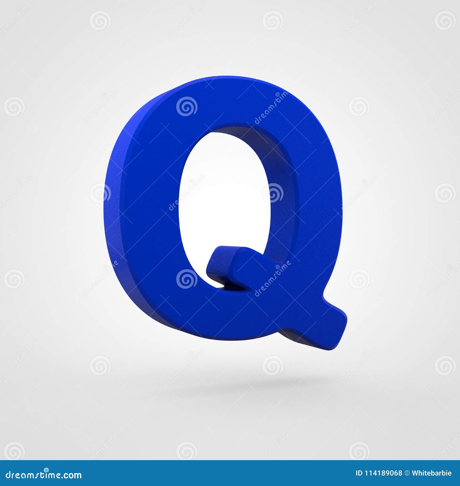 Plastic Blue Letter Q Uppercase Isolated on White Background. Stock ...