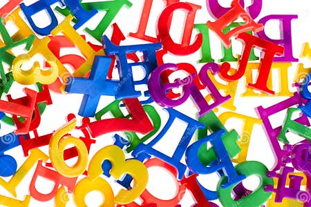 Plastic Letters and Numbers Close Up Stock Image - Image of alphabet ...