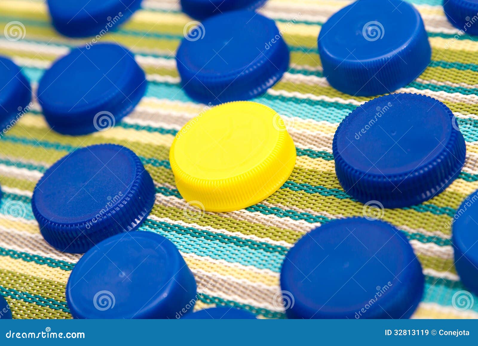 Plastic Lids, One in a Different Color Stock Image - Image of object ...