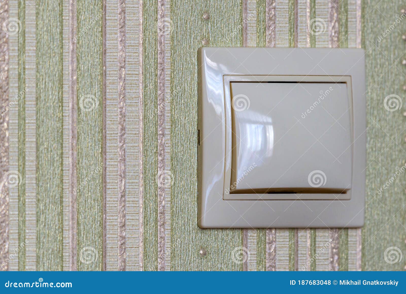 Plastic Light Switch, Turn on or Turn Off the Lights Stock Photo ...