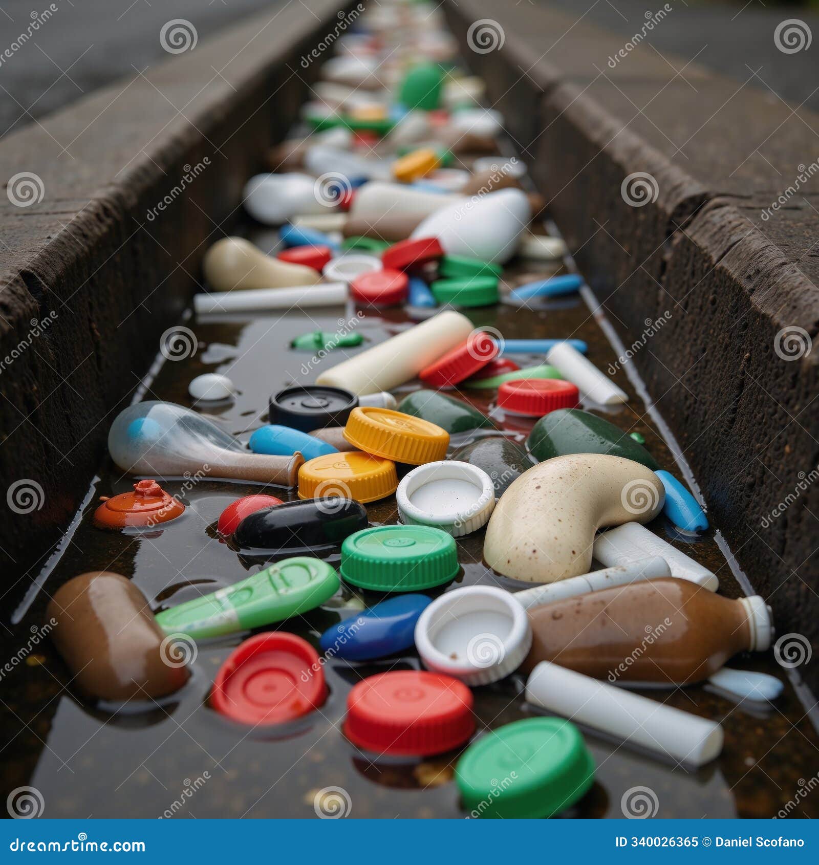 Plastic Litter In Drains Symbolizes Environmental Pollution And ...