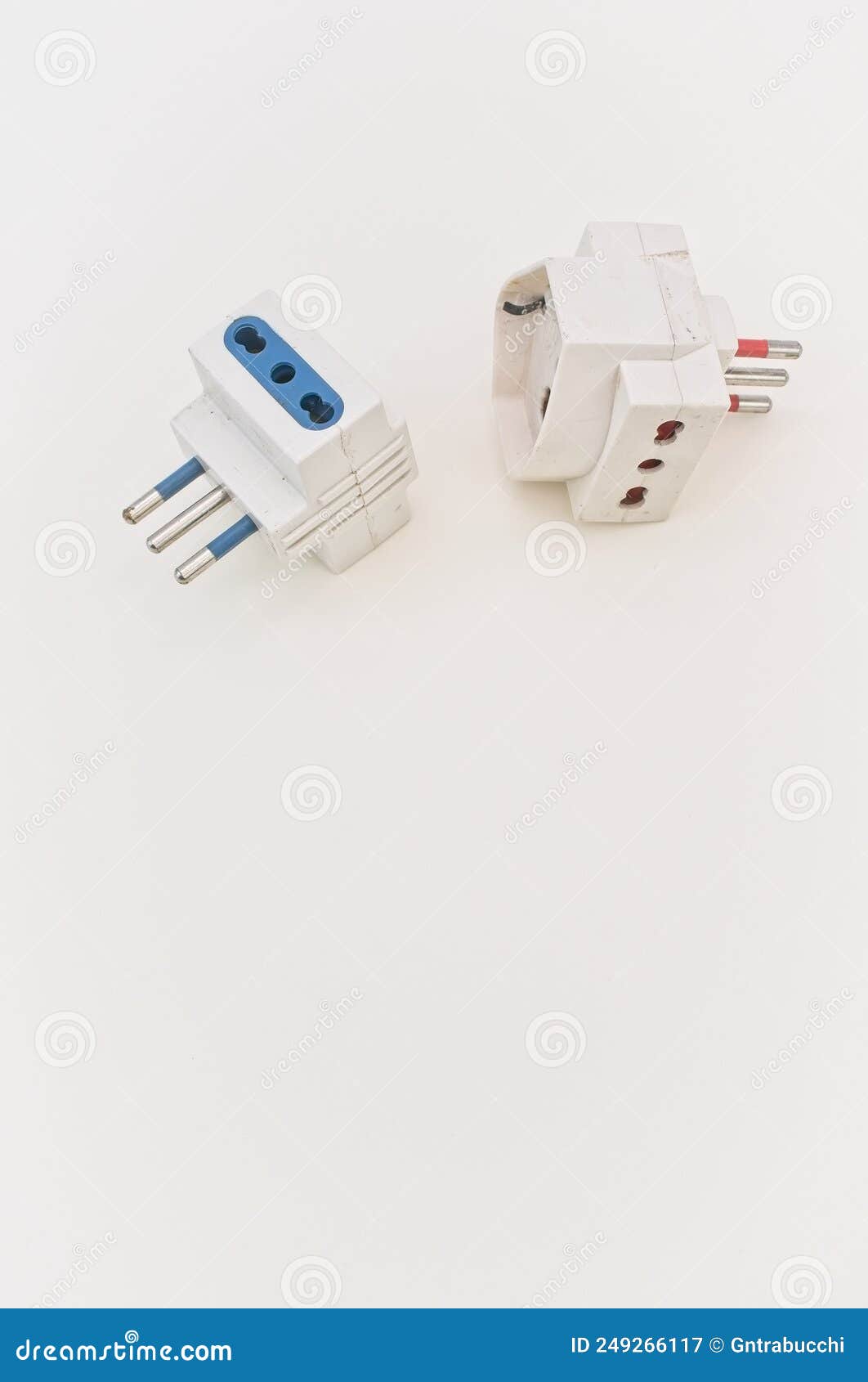 Multi Socket Adapters with EU Plug Isolated on a White Desk with Space ...