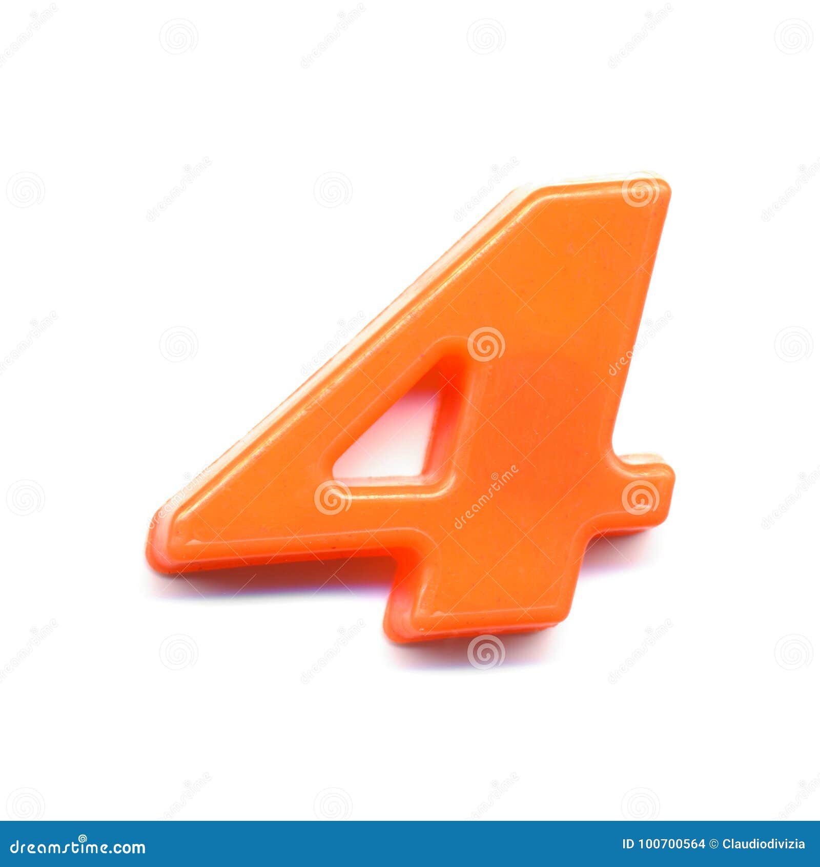 Plastic magnetic number 4 stock photo. Image of letter - 100700564