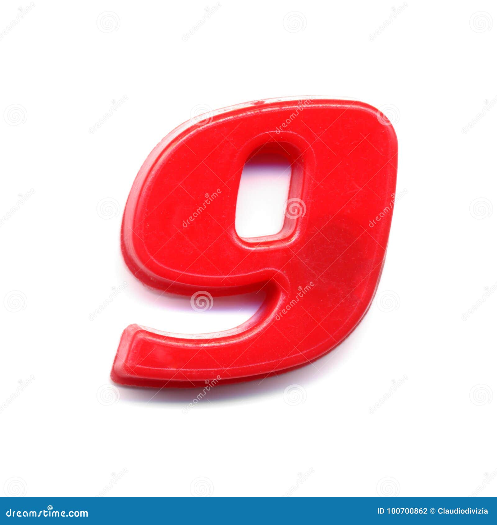 Plastic magnetic number 9 stock photo. Image of symbol - 100700862