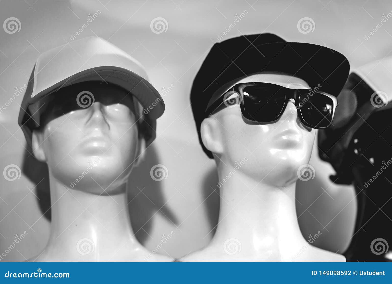 Plastic Mannequins with Cap Stock Photo - Image of shallow, glamour ...