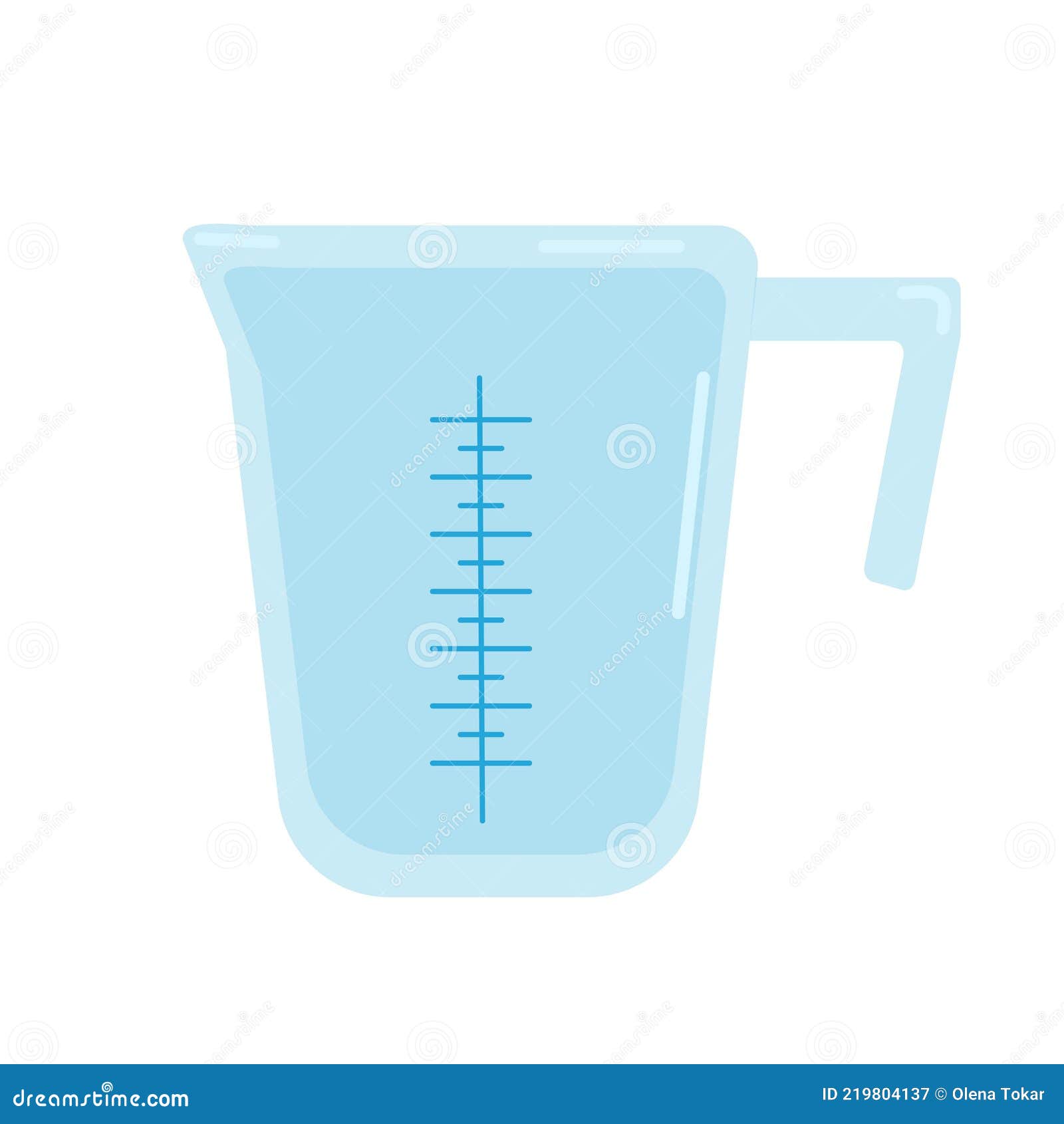 Plastic Measuring Cup For Kitchen, Vector Clipart In Cartoon Style On A ...