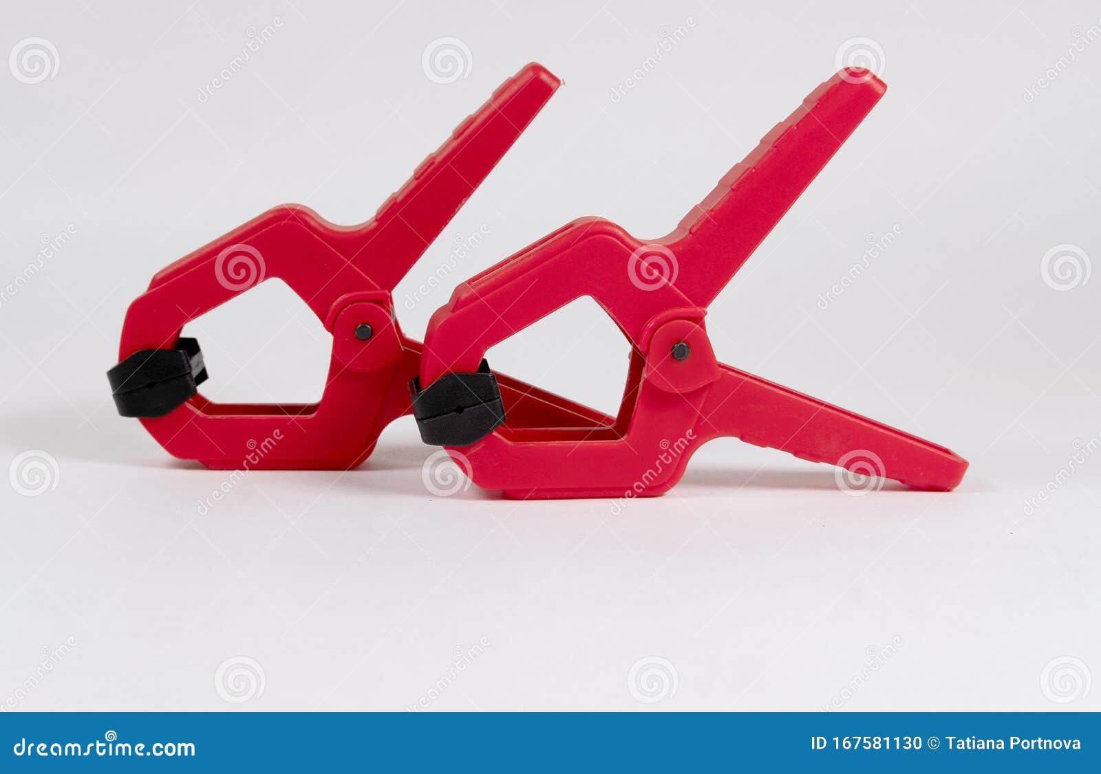 Plastic Mechanical Vise for Clamping Parts on White Background Stock ...