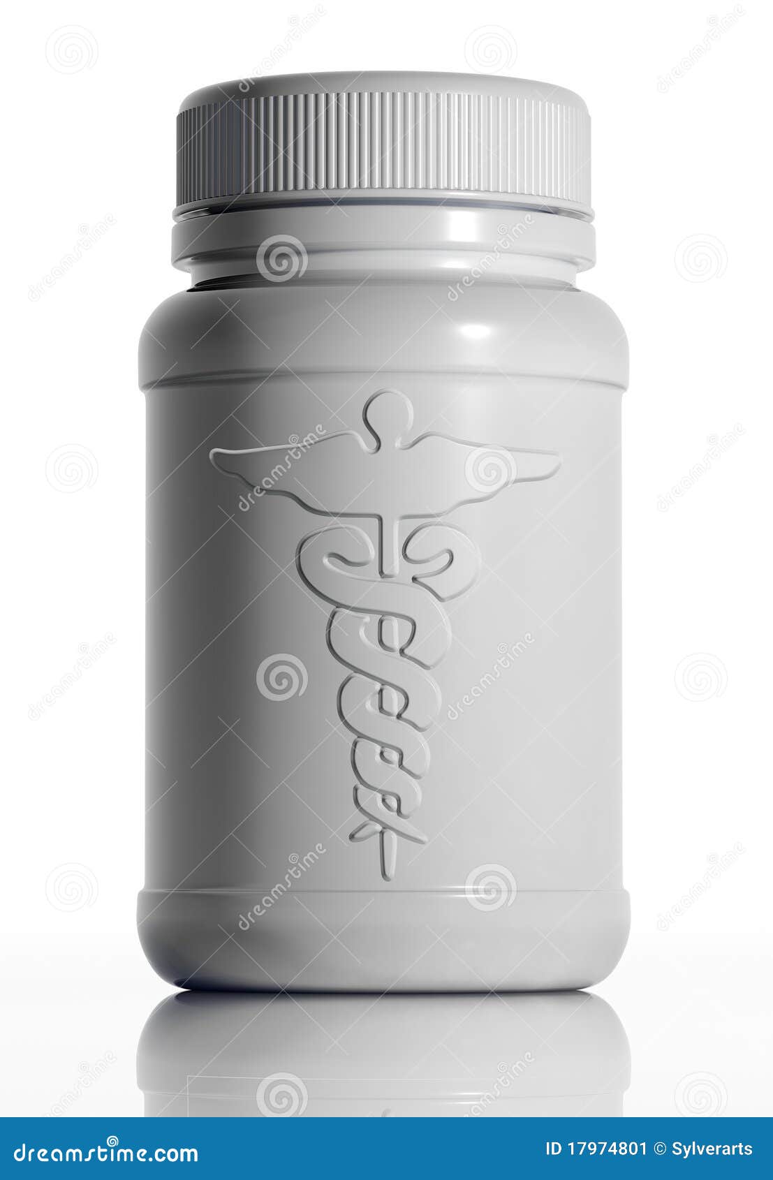 Plastic Medical Bottle with Caduceus Symbol Stock Illustration ...