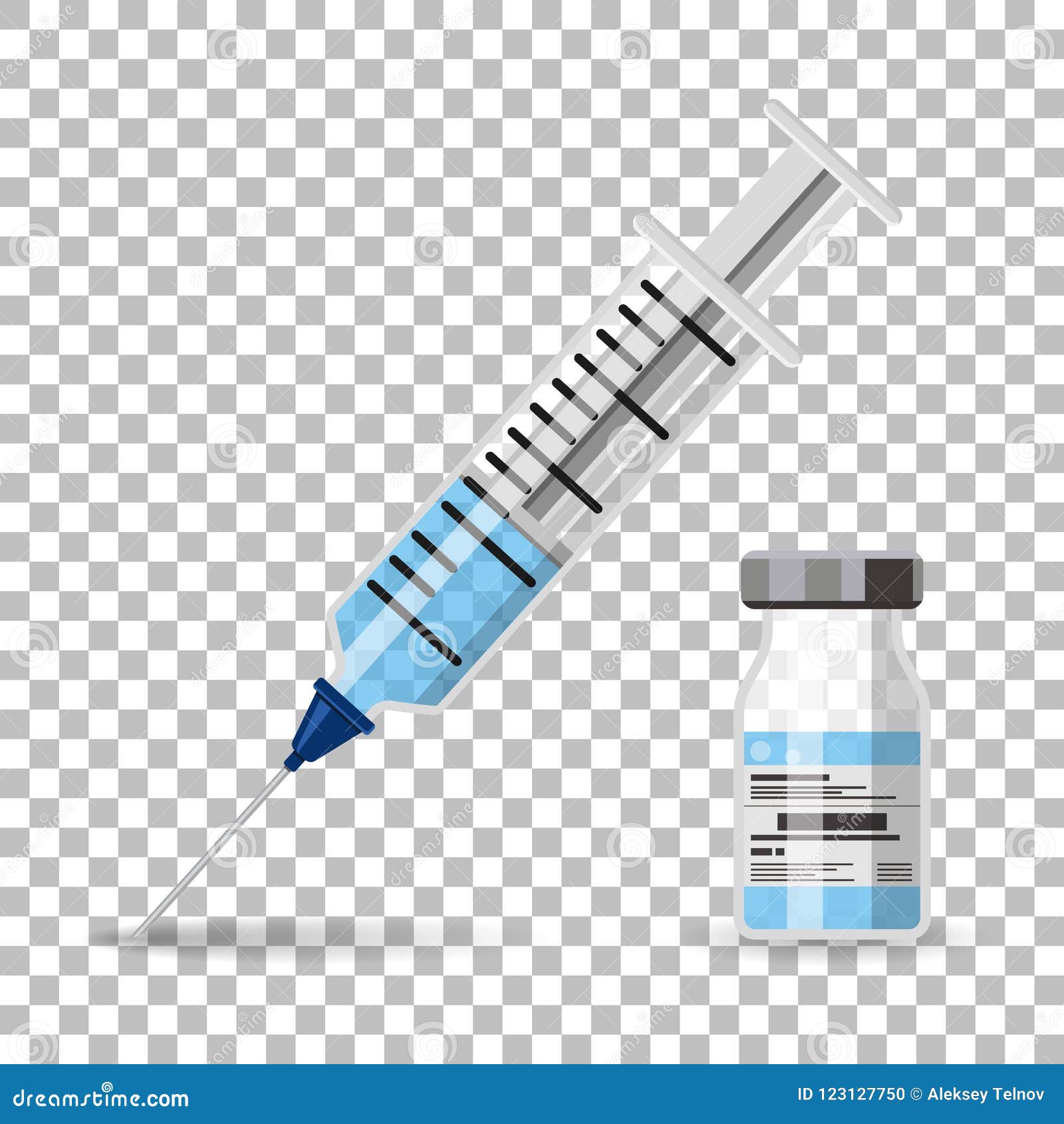 Plastic Medisch Spuit En Vial Icons Vector Illustratie - Illustration ...