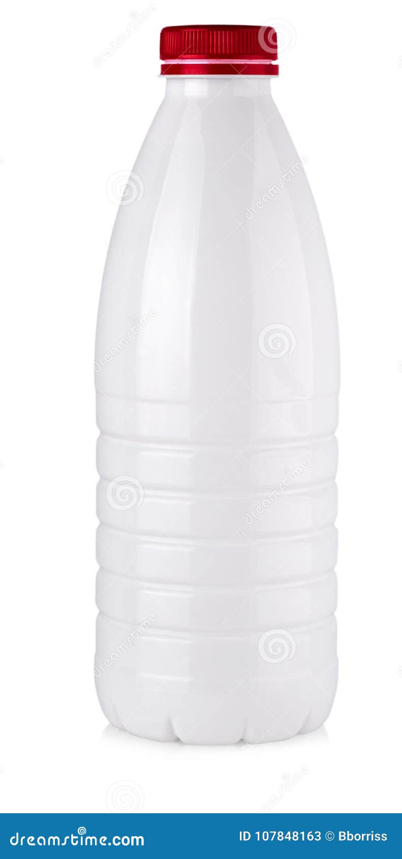 Plastic Melkfles Op Een Witte Achtergrond Stock Afbeelding - Image of ...