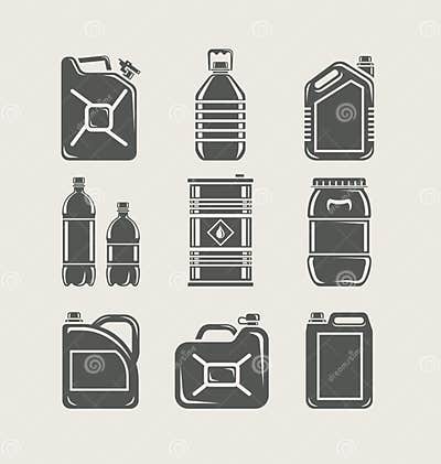 Plastic and Metallic Can Set Icon Stock Vector - Illustration of ...