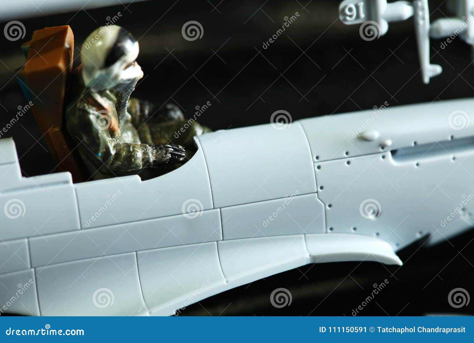 Plastic model plane scene. stock image. Image of closeup - 111150591