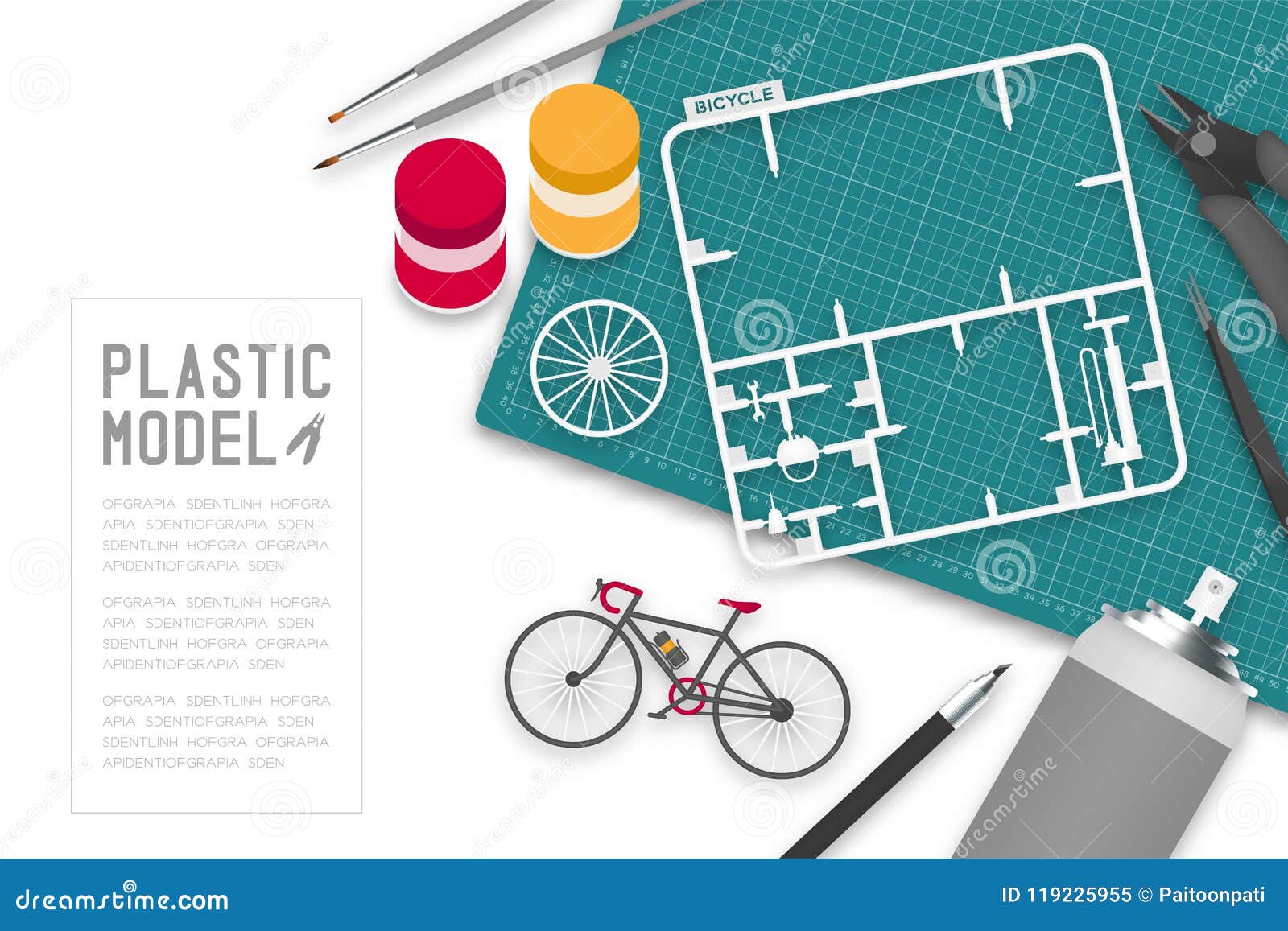 Plastic Model with Tool Kit on Cutting Mat, Bicycle Concept Design ...