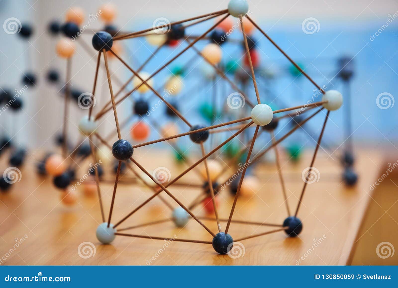 Plastic Molecular Educational Model. on the Background of the Sc Stock ...