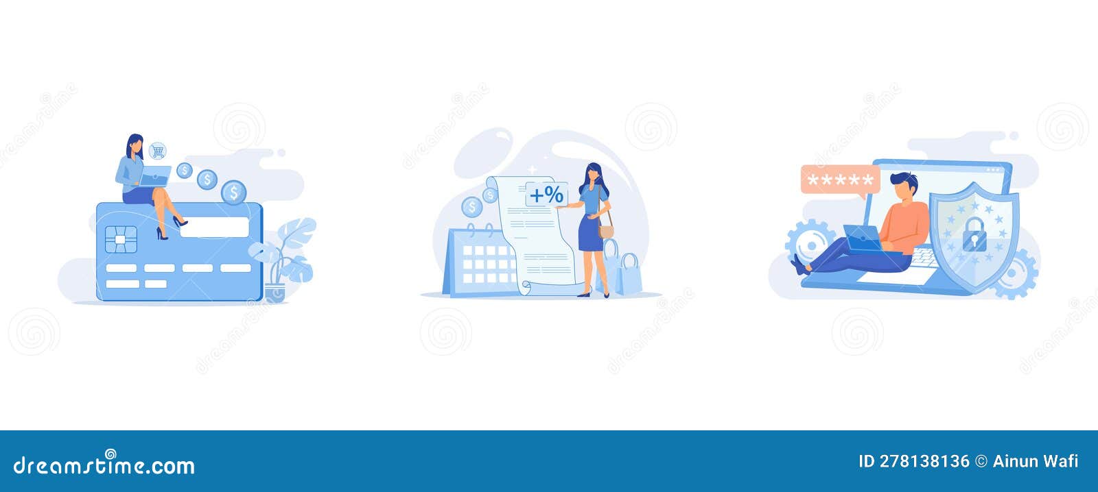 Deferment Of Payment Concept Landing Page Cartoon Vector ...