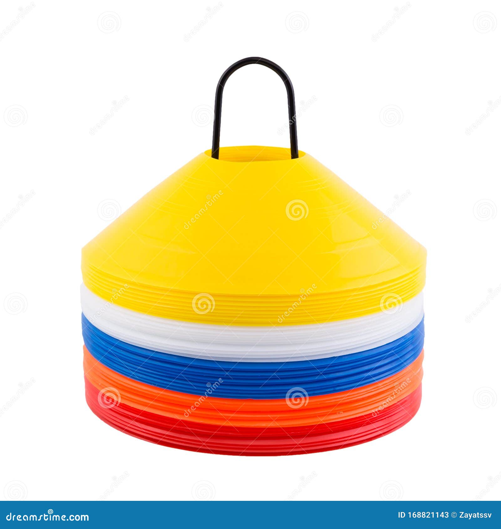 Plastic Multi-colored Cones for Roller Skating, Isolated on White Stock ...