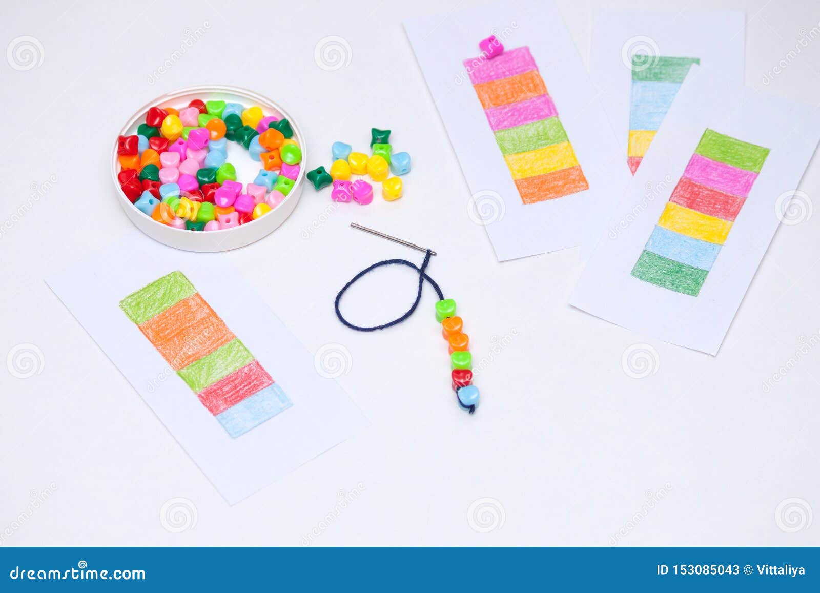 Plastic Multicolored Beads. Homemade Game for Children Development ...