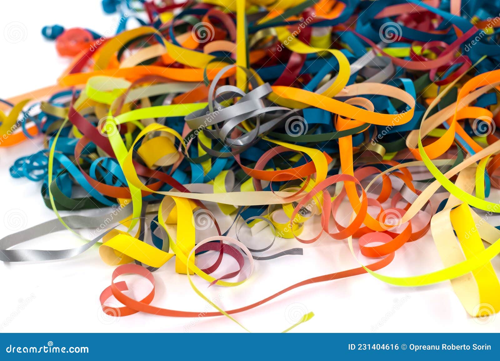 Plastic Multicolored Coiled Streamers Stock Photo - Image of decor ...