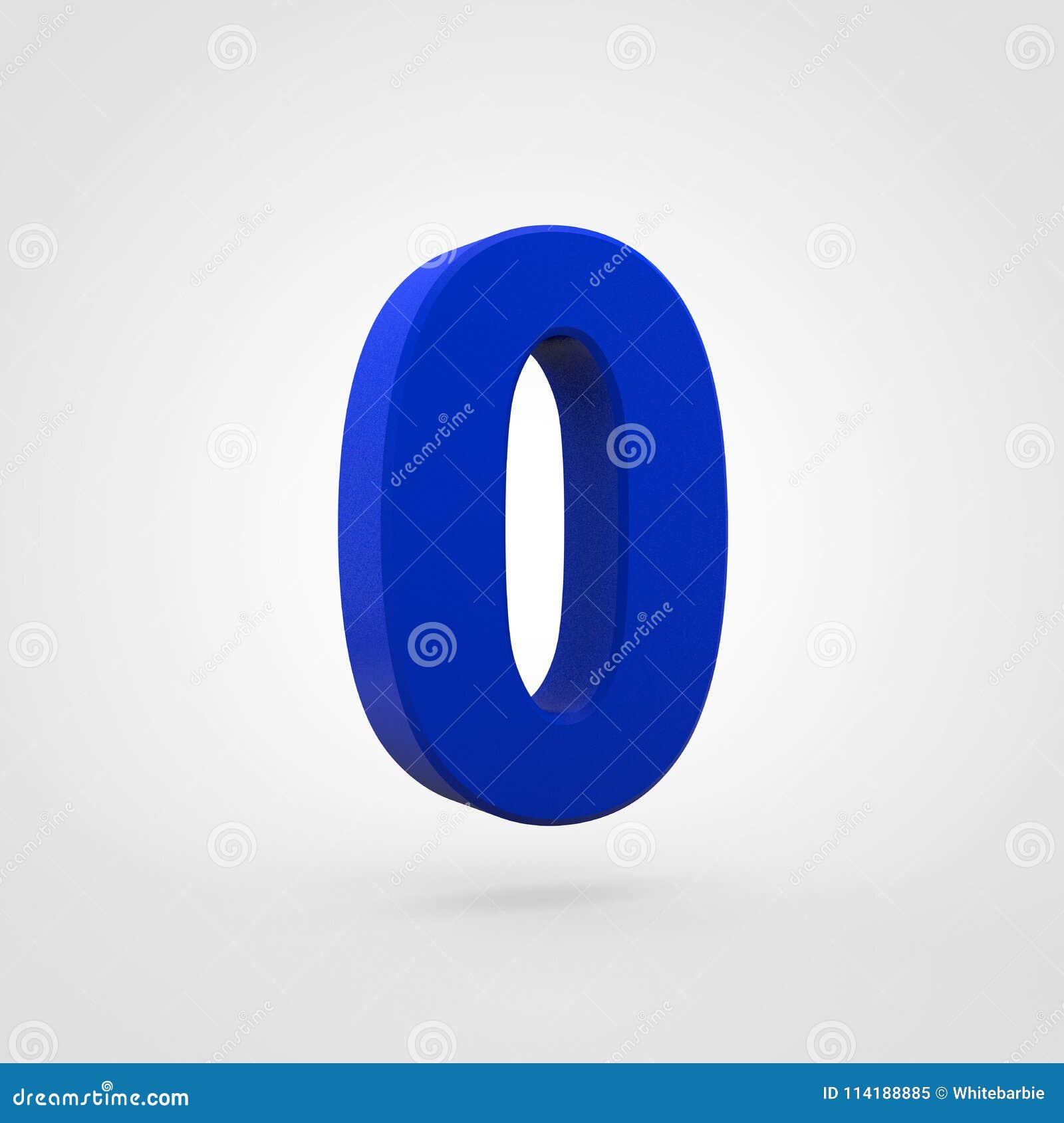 Plastic Blue Number 0 Isolated on White Background. Stock Illustration ...