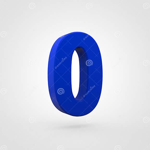 Plastic Blue Number 0 Isolated on White Background. Stock Illustration ...