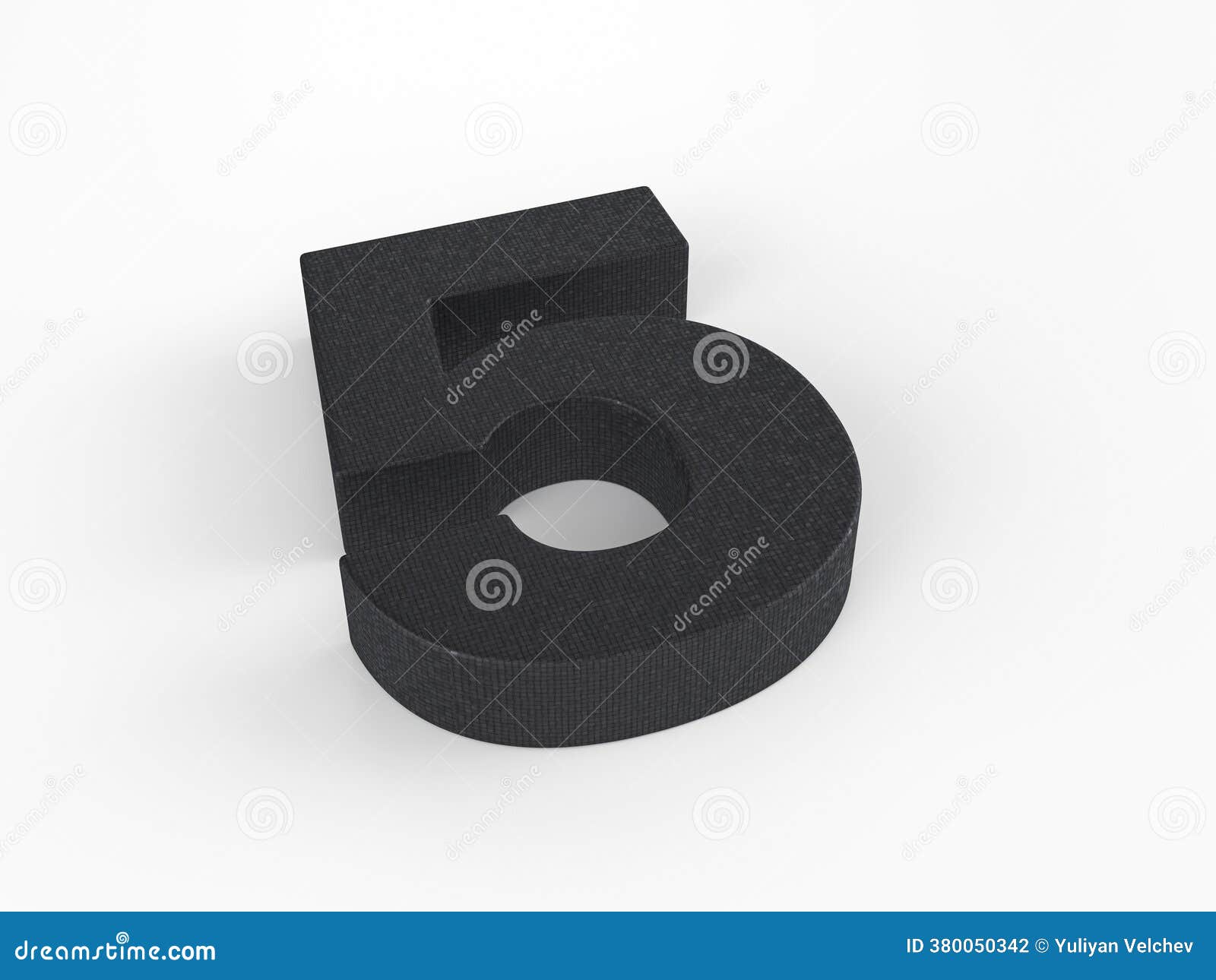 Number Five 5 Made Of Golden Shining Metallic With Yellow Paint ...