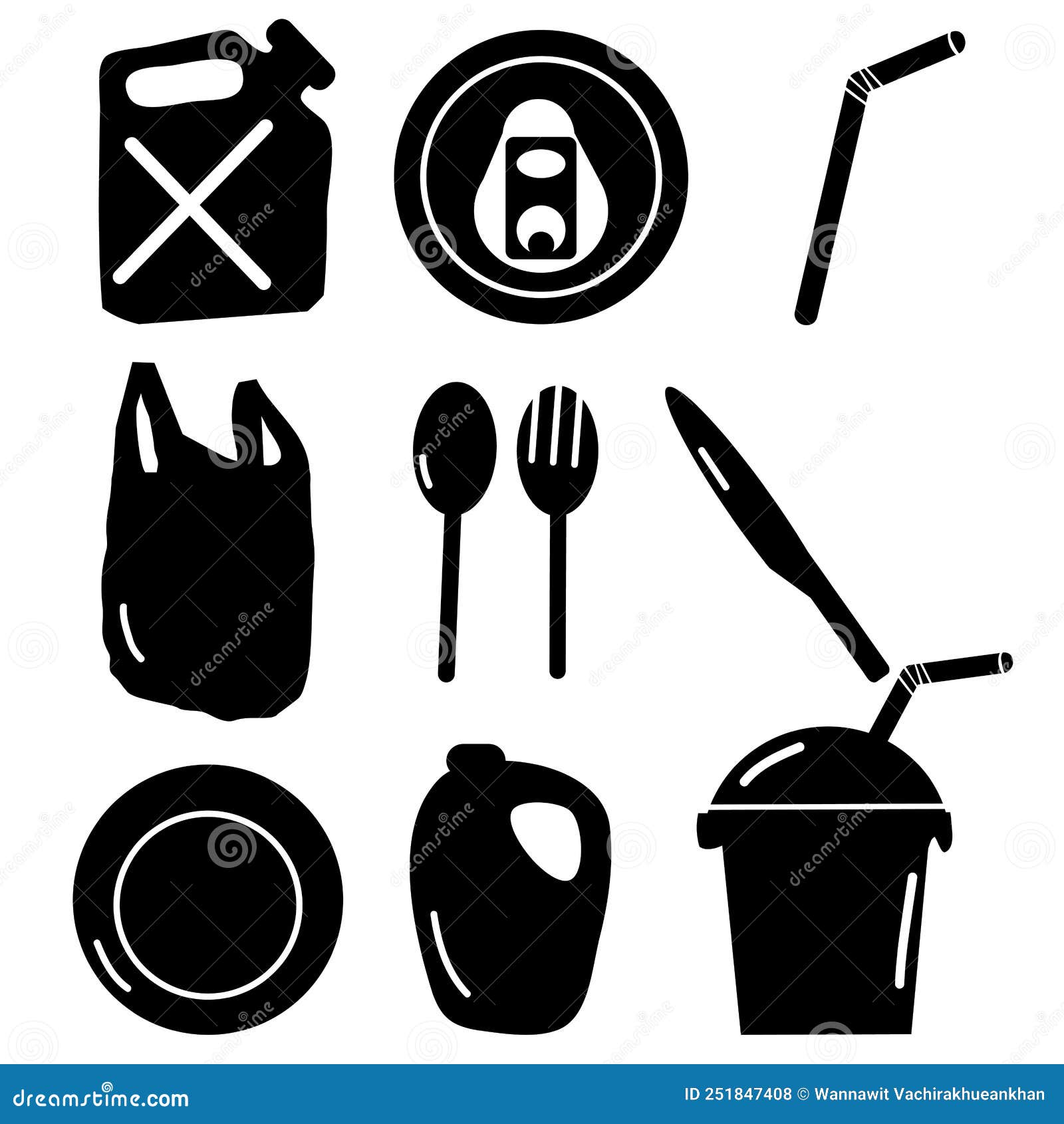 Plastic Objects Hand Drawn Doodle Set Stock Vector - Illustration of ...