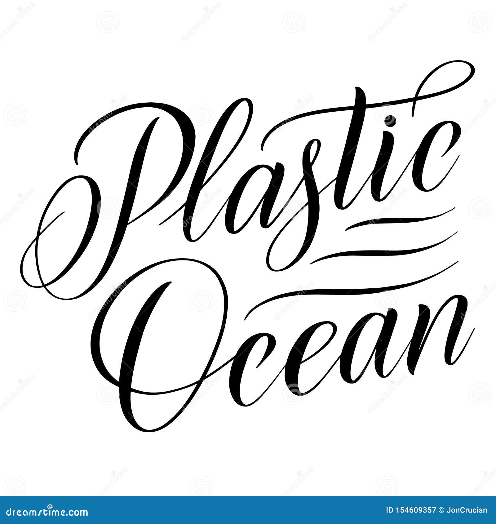 Plastic Ocean. Graphic Element for Ecological Stuff. Stock Vector ...