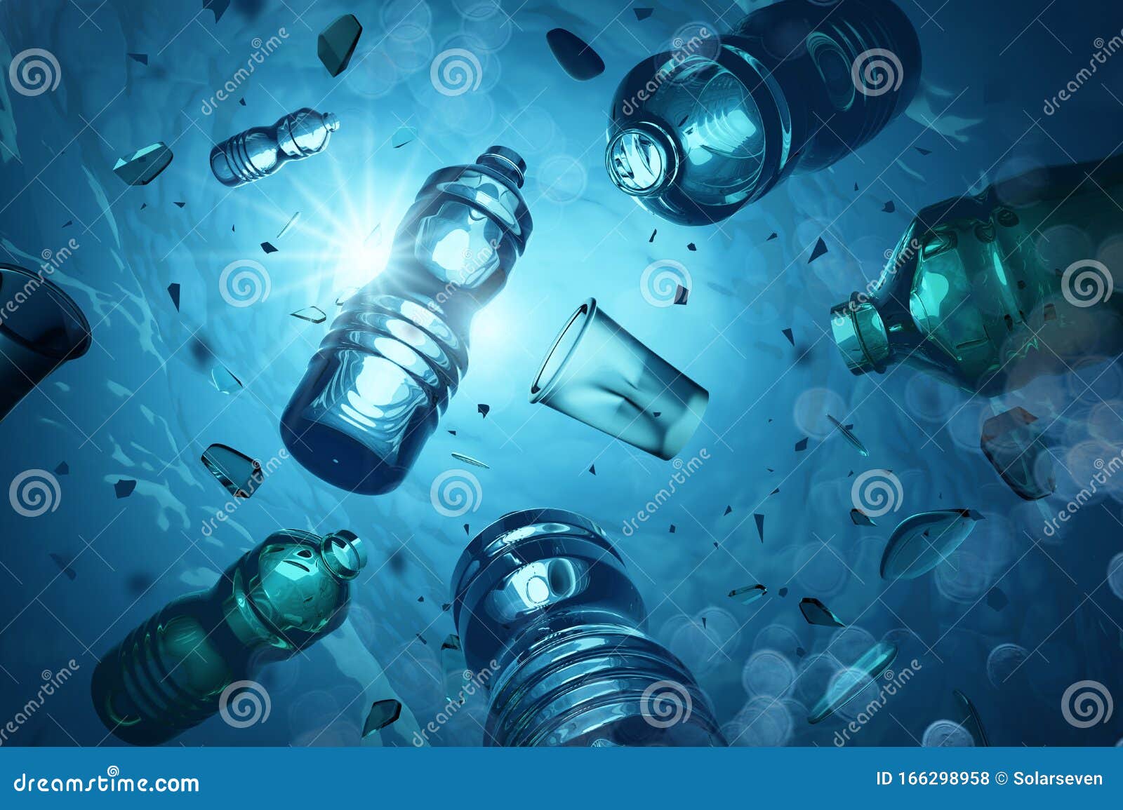 Plastic Ocean Pollution and Microplastics Stock Illustration ...