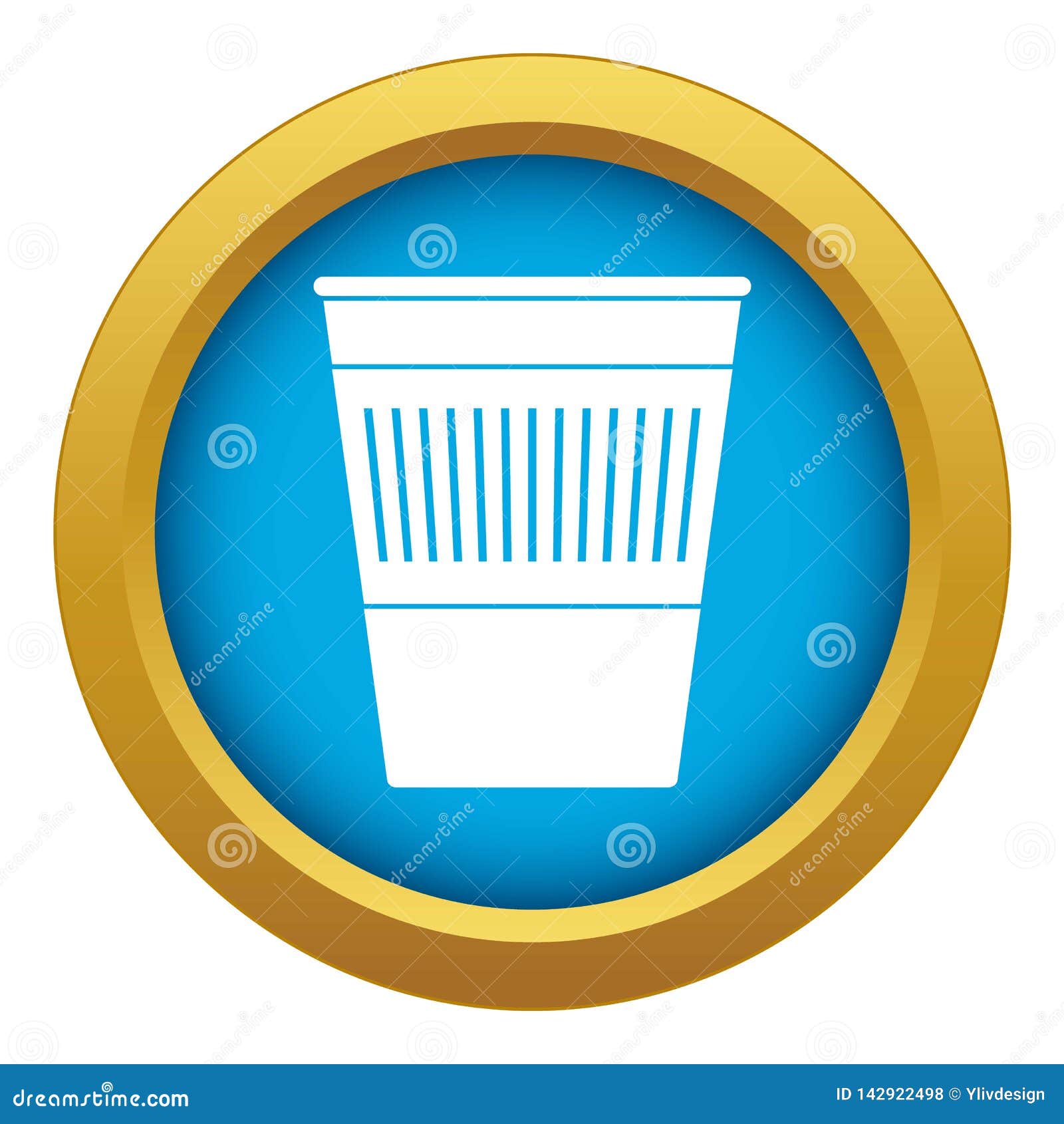 Plastic Office Waste Bin Icon Blue Vector Isolated Stock Vector ...