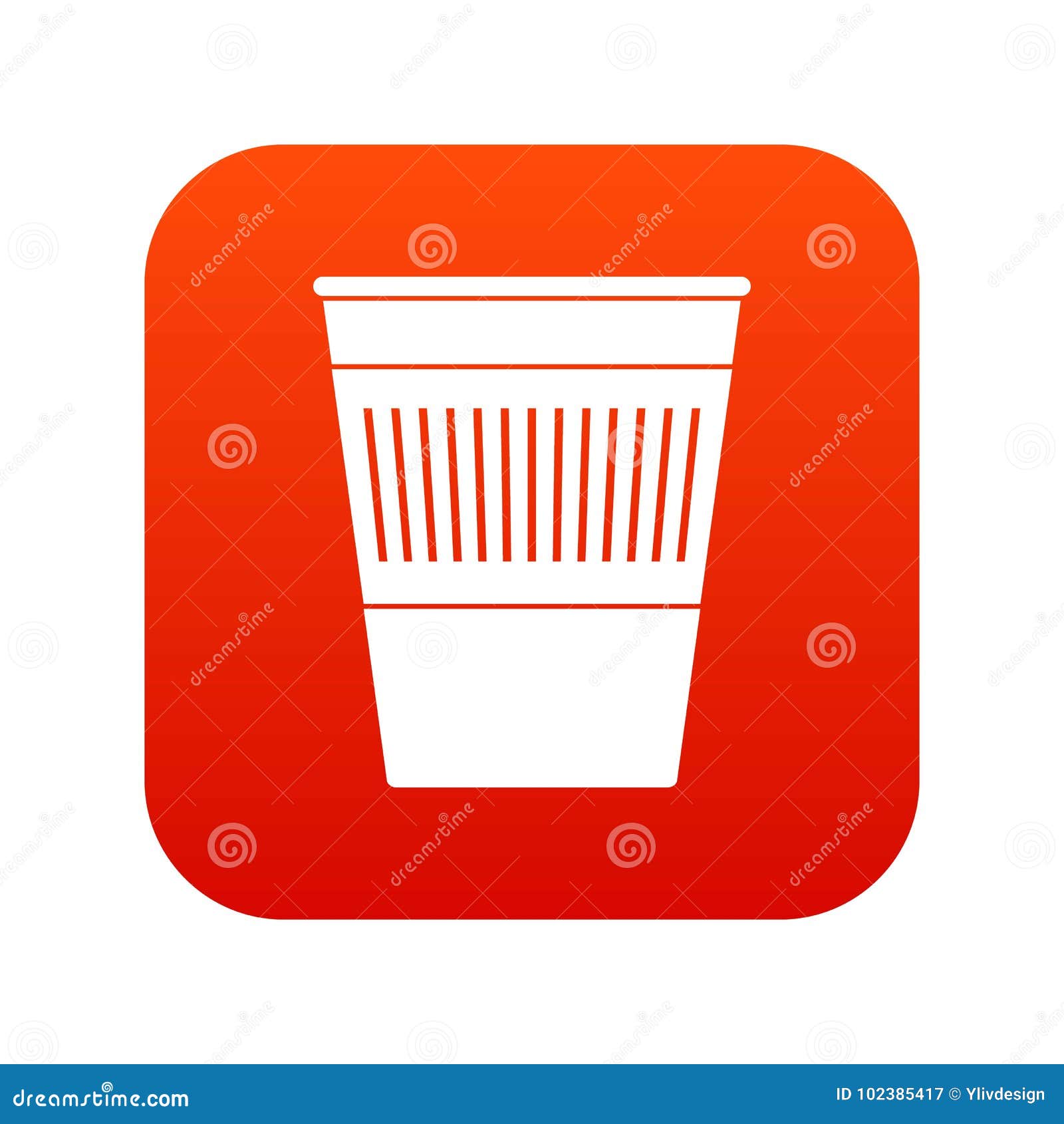Plastic Office Waste Bin Icon Digital Red Stock Vector - Illustration ...