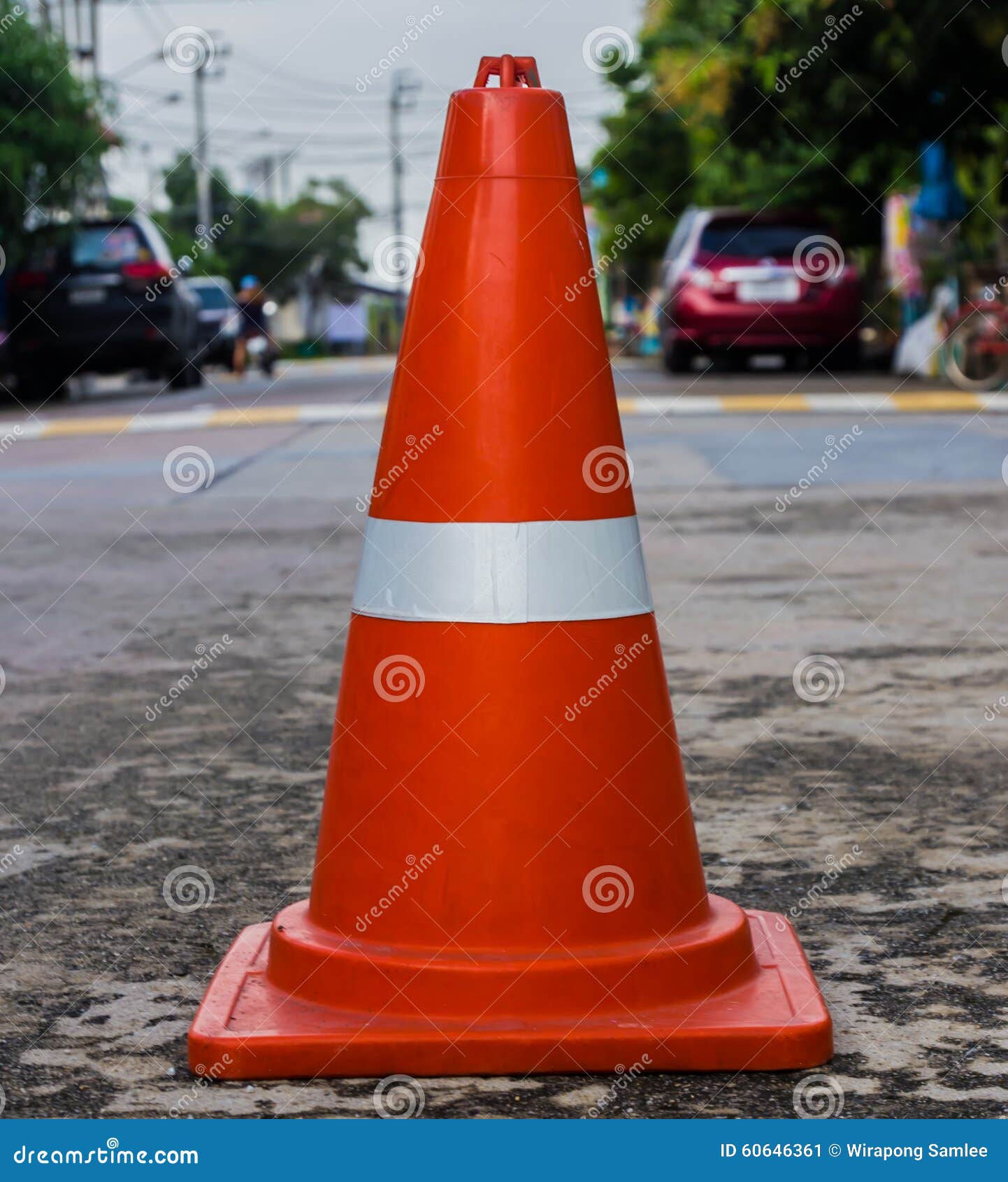 Plastic Orange Road Cone stock image. Image of orange - 60646361