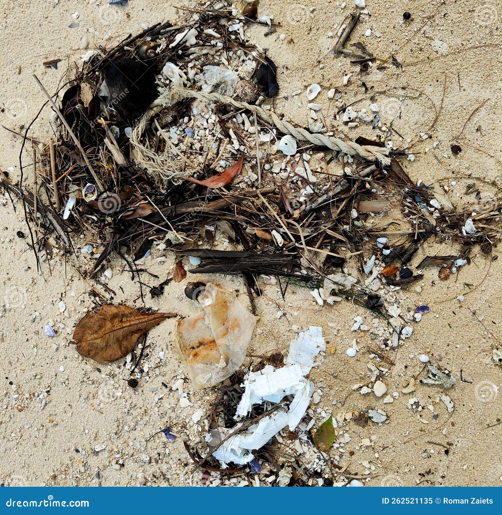 Plastic and Other Waste on the Dirty Beach Stock Image - Image of ...