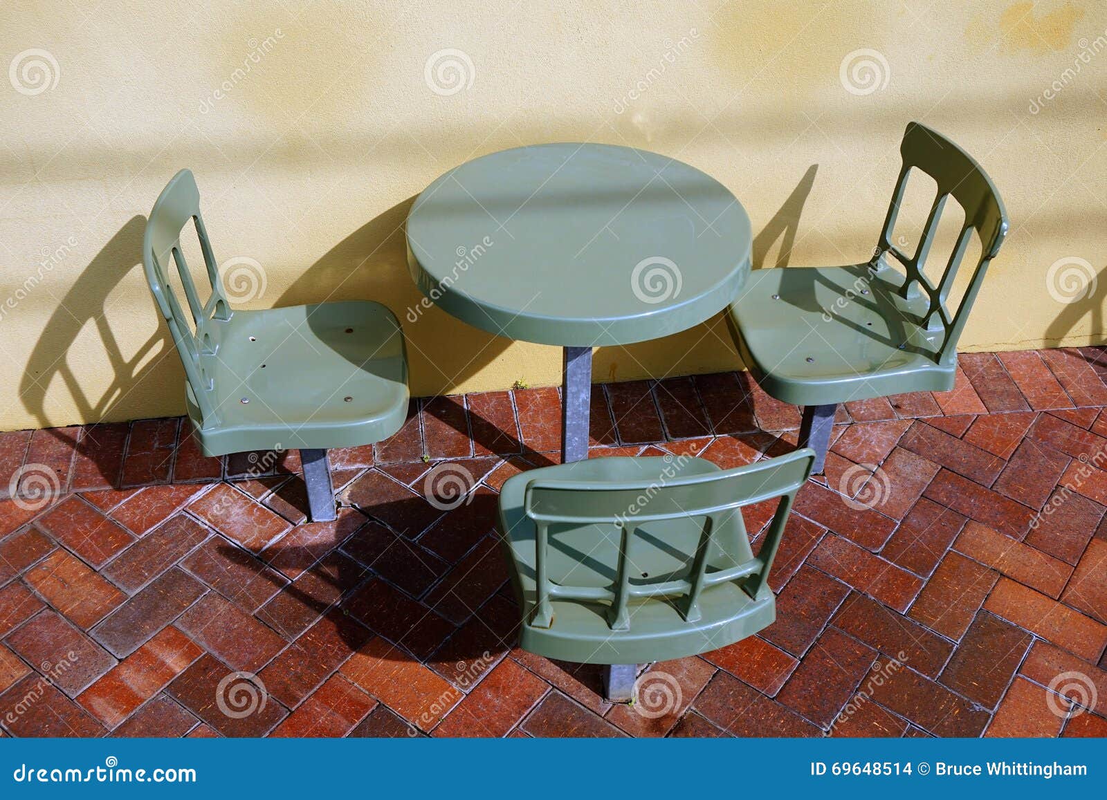Plastic Outdoor Cafe Table and Chairs Stock Photo - Image of table ...