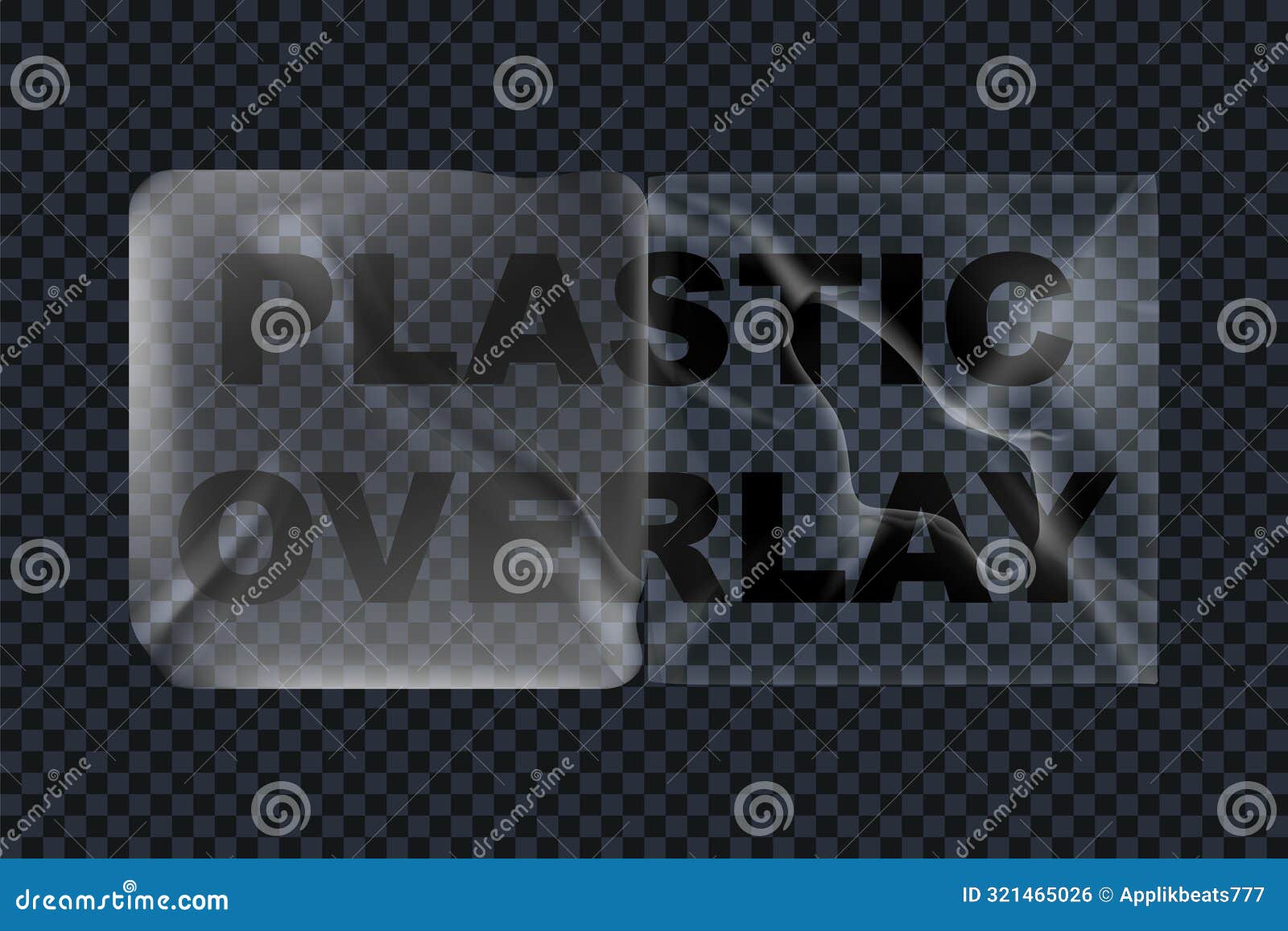 Plastic Overlay Texture in Realistic Style. Transparent Stretch Plastic ...