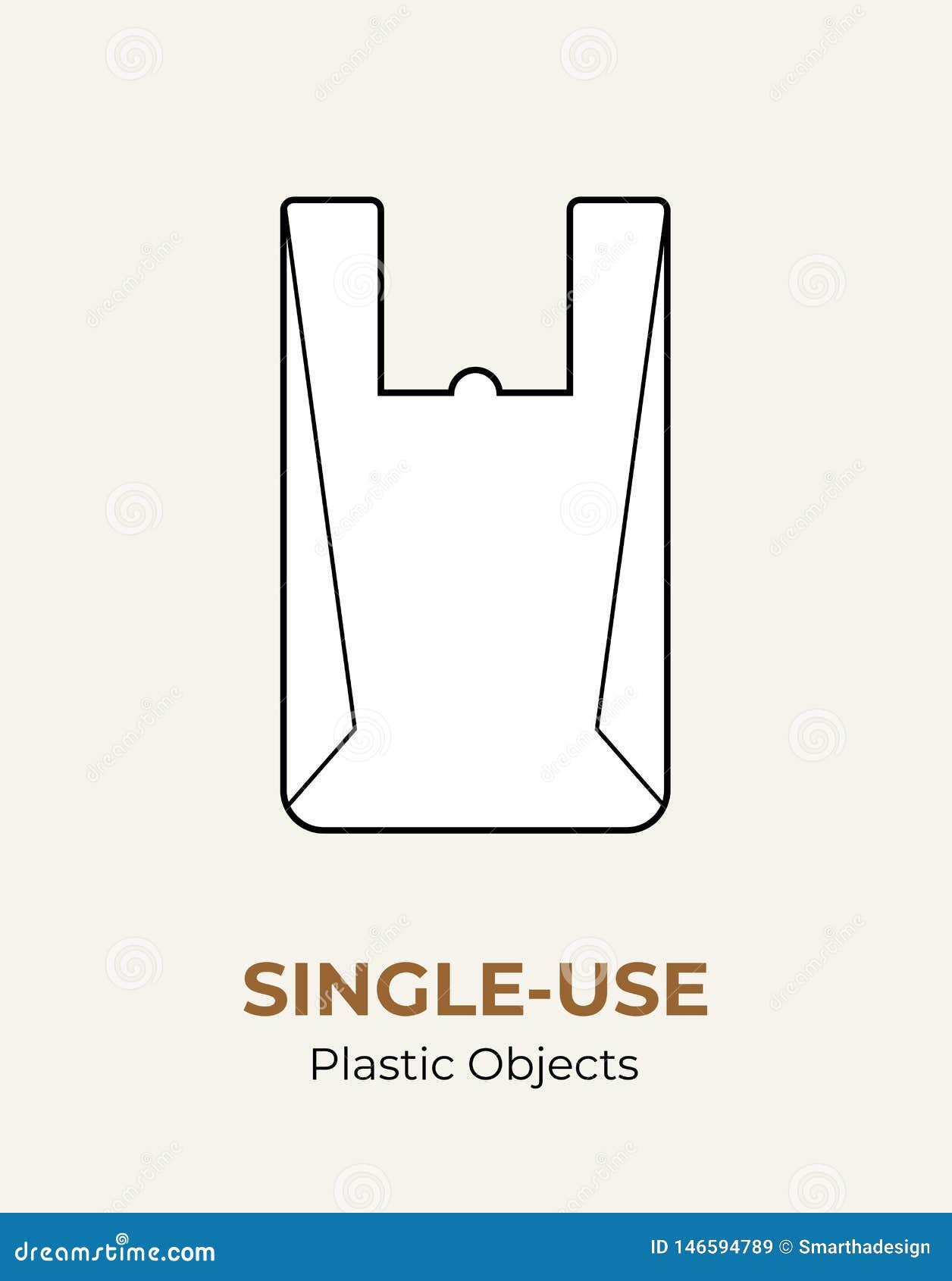 Plastic Package Bag. Vector Illustration of Single-use Recycling ...