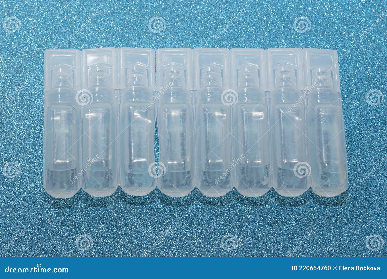 Plastic Packaging with Anti-inflammatory Injection on a Blue Background ...