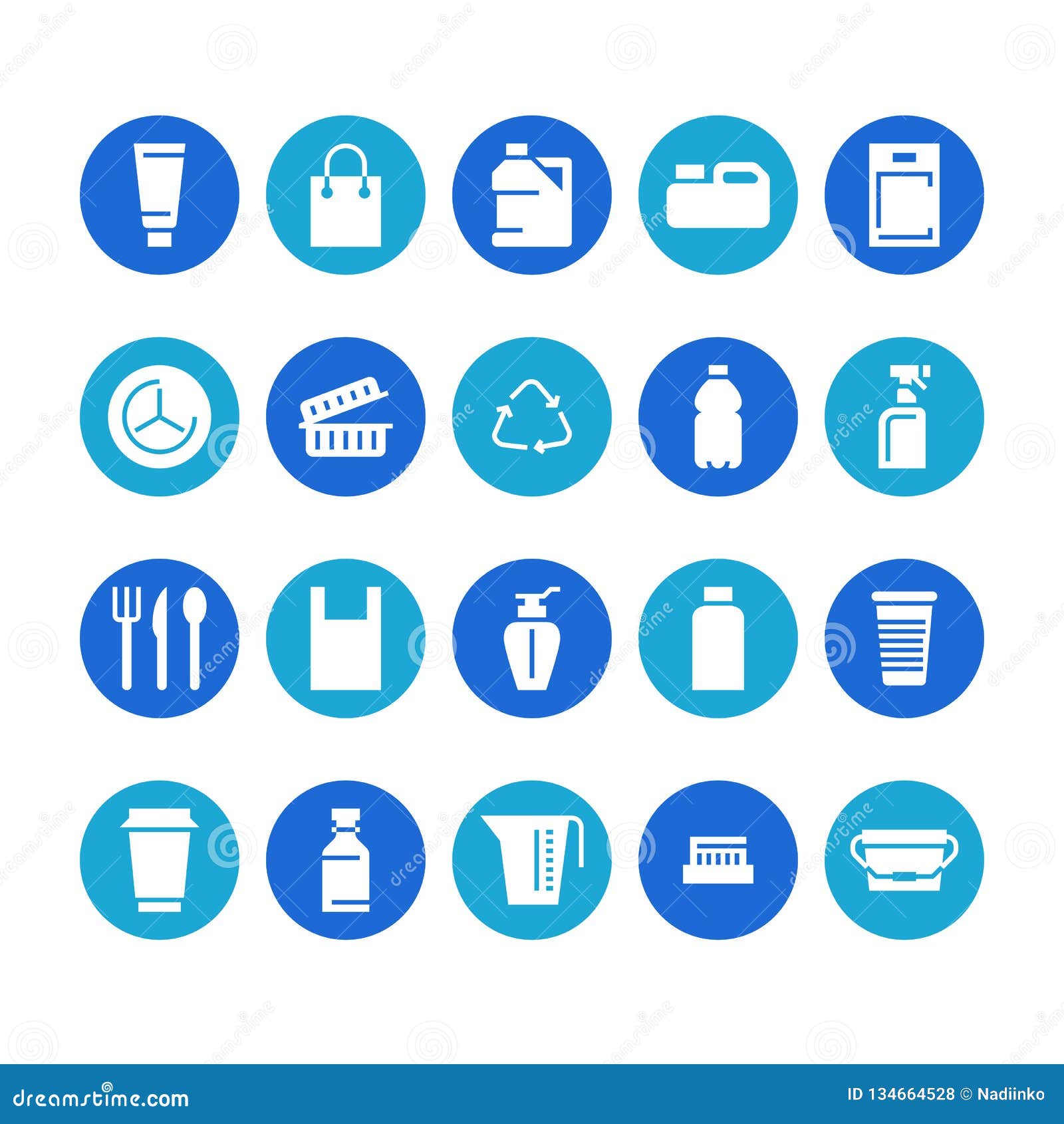 Plastic Packaging, Disposable Tableware Glyph Vector Line Icons ...