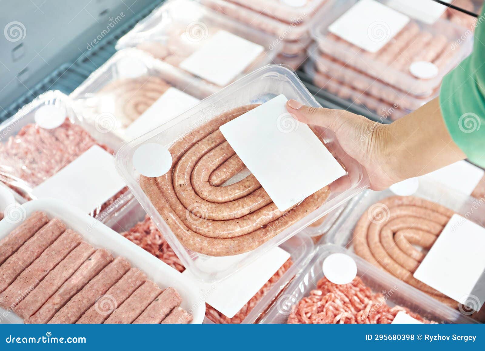 Plastic Packaging with Pork Minced Meat Stock Photo - Image of minced ...