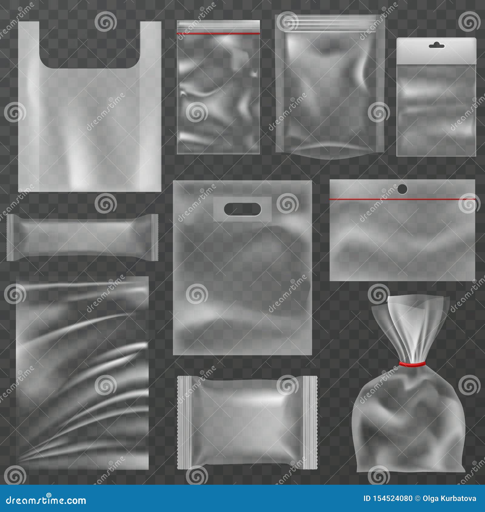 Plastic Packaging. Transparent Plastic Packs, Empty Food Containers ...